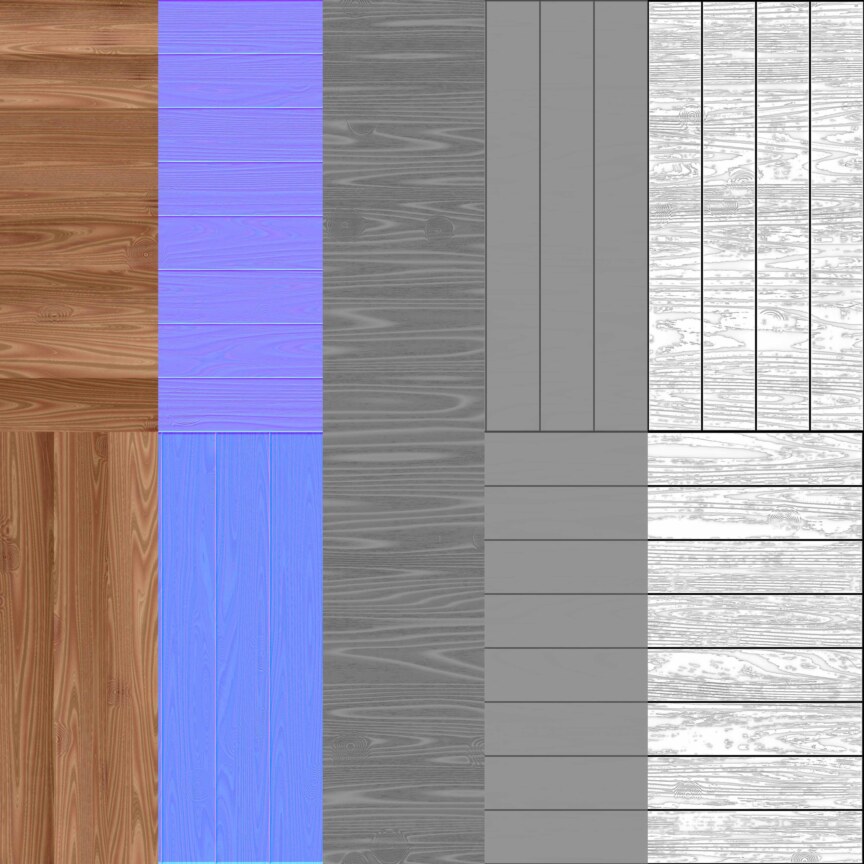 Wood Floor Parquet Seamless 3D Texture PBR Material High Resolution ...