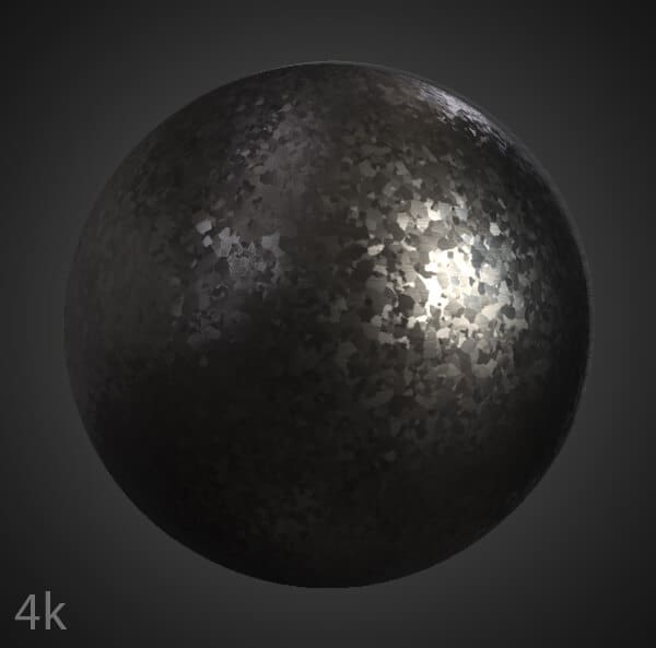 Galvanized Iron Metal 3D texture PBR 4k Free Download