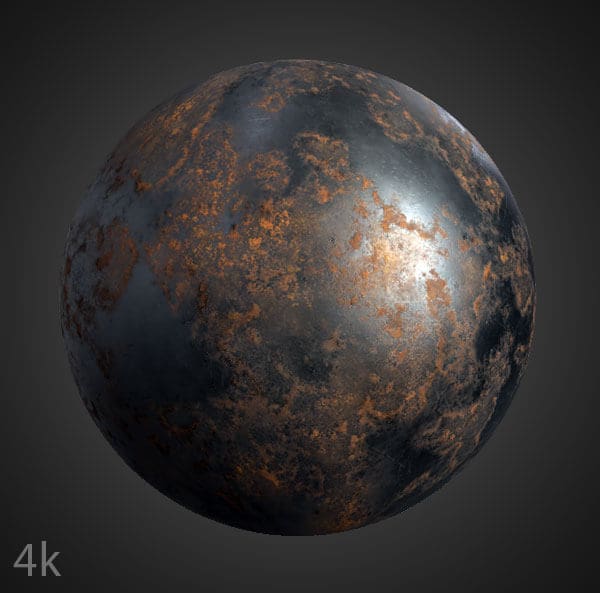 Rusty Iron Metal 3D texture PBR 4k Free Download