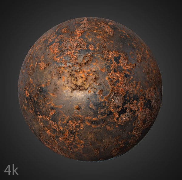 Rusty Metal Iron 3D texture Material PBR High Res 4k Free