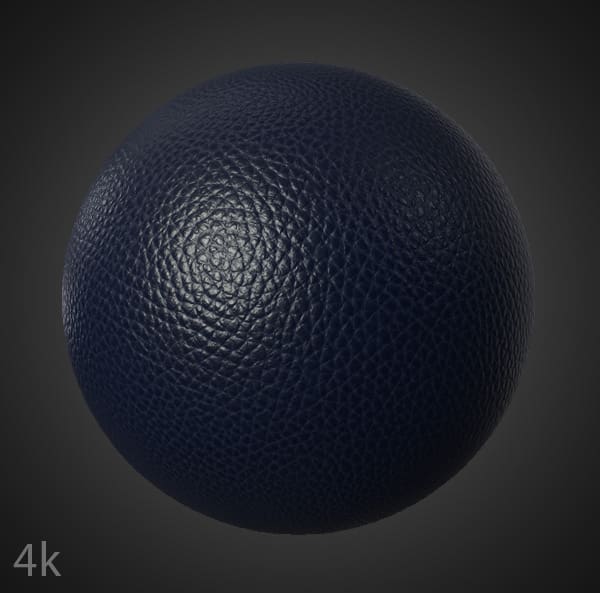 Synthetic Dark Blue Leather PBR 3D Texture 4K High Res Free