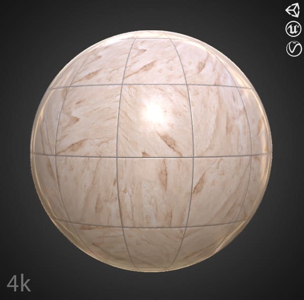 Ceramic Brown Marble Tile PBR Texture 3D High Res 4k Free