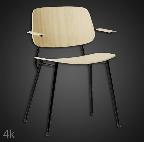 Chair Soborg Metal Base Fredericia 3d Model CCO License Free