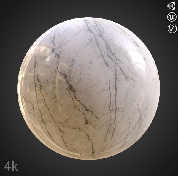 White Marble 3d Texture PBR High Resolution 4K Free Download