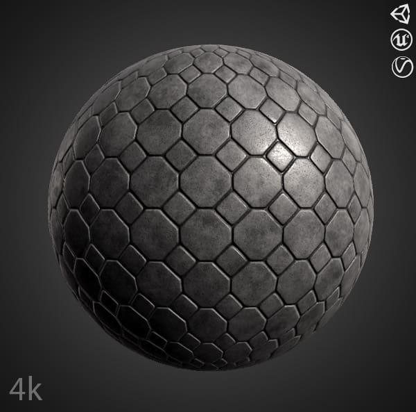 Hexagonal Concrete Pavement 3D Texture PBR High Res 4K Free