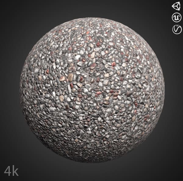 Gravel Pebble ground Texture PBR High Res 4K Free Download