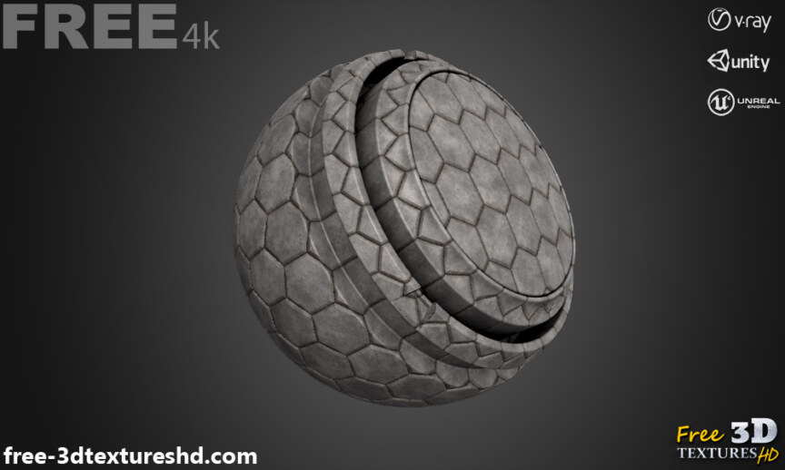 Concrete Paving Hexagonal seamless 3D Texture PBR in High Resolution ...