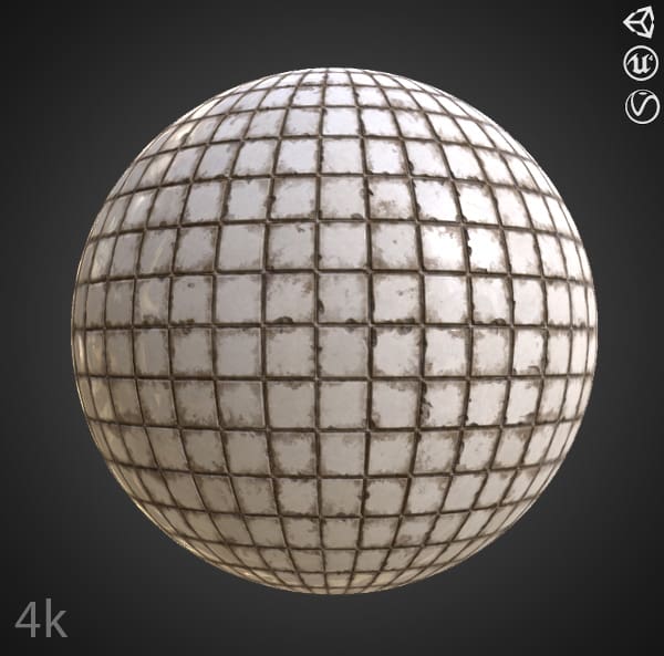 White Old Dirty Tile 3d Texture PBR High Resolution 4K Free Download for Unreal Unity and Vray ...