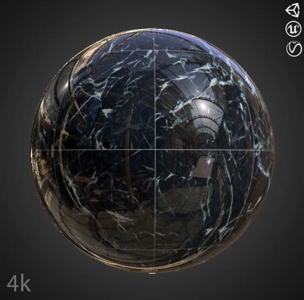 Dark Green Marble Tile Substance SBSAR PBR Texture 4K Free