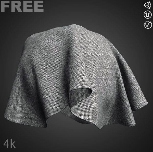 Tweed Cloth Gray Substance SBSAR PBR Texture 3D Free