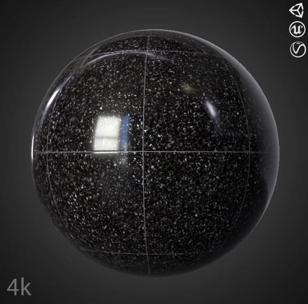 Black Venezia Ceramic Terrazzo PBR Texture Substance Free