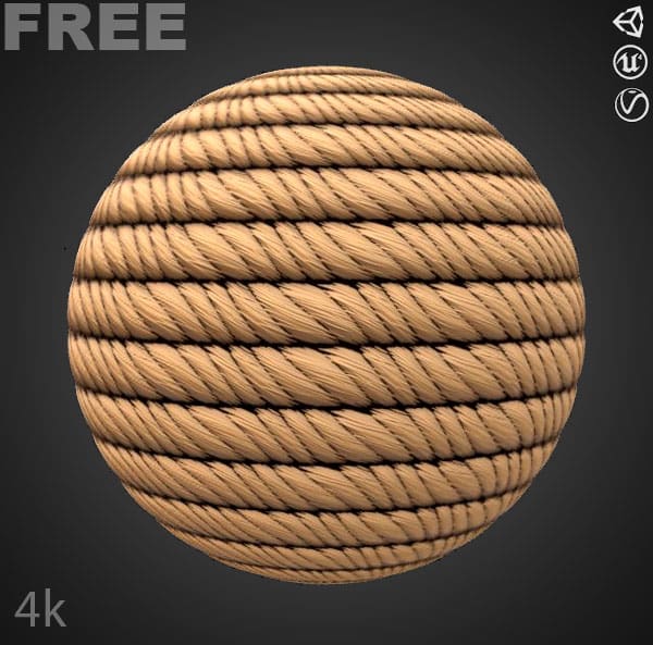 Rope Fabric Material PBR Texture 3D Substance Sbsar Free