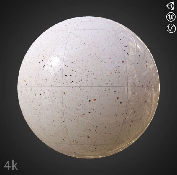 Ceramic white Floor Terrazzo PBR Texture Substance SBSAR Free