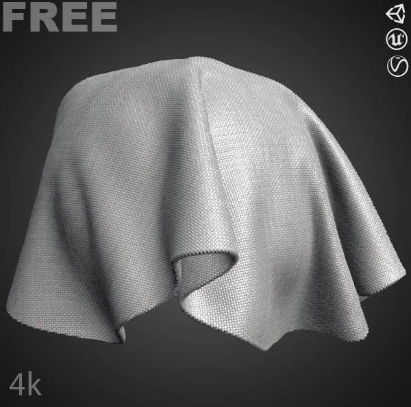 White Plain Weave Fabric Substance SBSAR Free Download PBR Texture 3D High Resolution for Unity ...