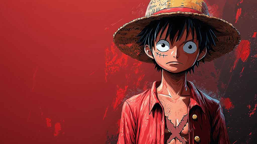 Monkey D Luffy Red Wallpaper 4K | One Piece Background PC & Mobile Free ...