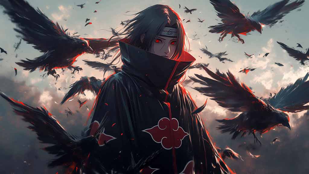 Itachi Uchiha Crow Wallpaper 4K | Akatsuki HD Background Free