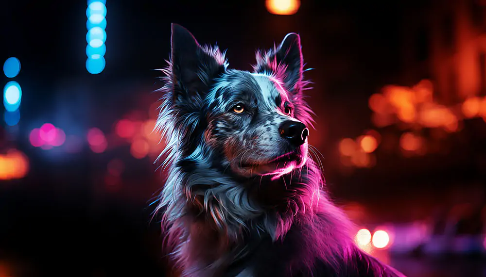 Border colllie dog at night HD wallpaper 4K free download for Desktop ...